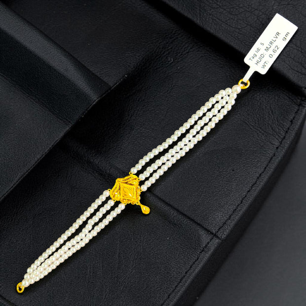 GOLD MOTI HAR- CERTIFIED BIS HUID HALLMARK 916 22KT GOLD MOTI CHOKER 1 ...