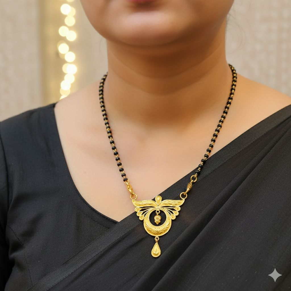 (GPM) TRJ WGT: 1.480 GM APPROX 22KT HUID HALLMARK GOLD PENDANT MANGALS – THE RAJLAXMI JEWELLERS